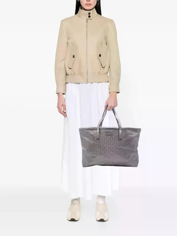 Gucci Large Gg Imprimé Tote Bag - Silver