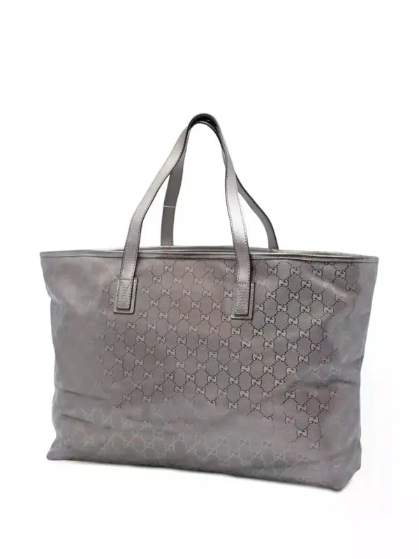 Gucci Large Gg Imprimé Tote Bag - Silver