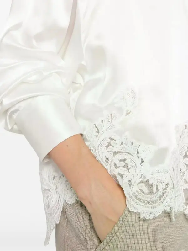 Ermanno Scervino Lace Trim Satin Shirt