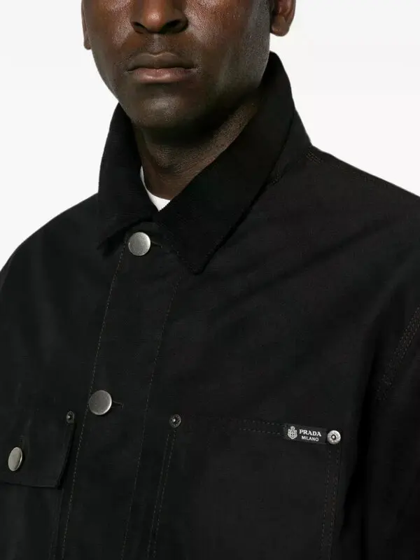 Prada Corduroy-collar Logo-patch Jacket