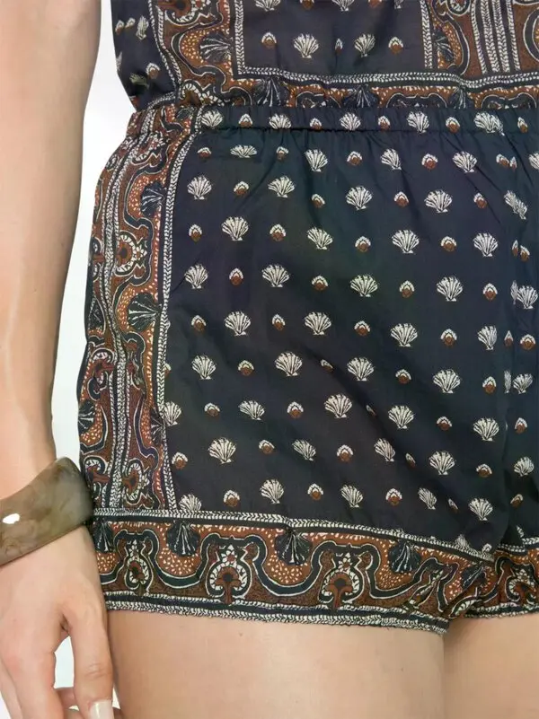 DÔEN Vienna Shorts Navy Paisley Print