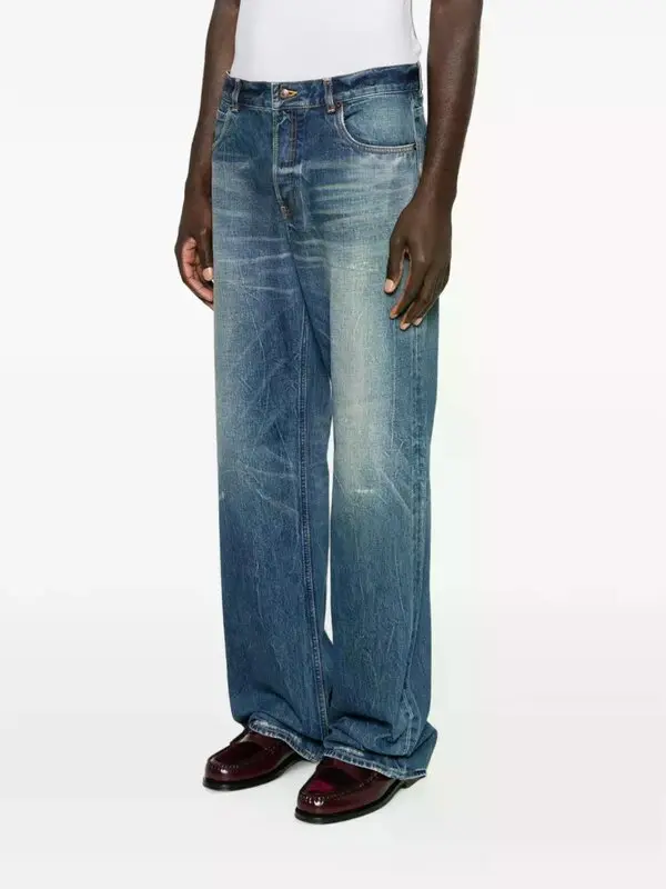 Alexander McQueen Button-fastening Faded Jeans