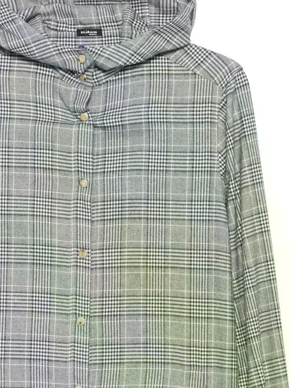 Kiton Check-pattern Hooded Shirt