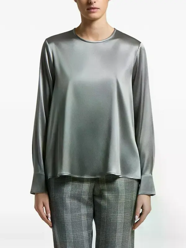 Peserico Satin-finish Long-sleeved Blouse