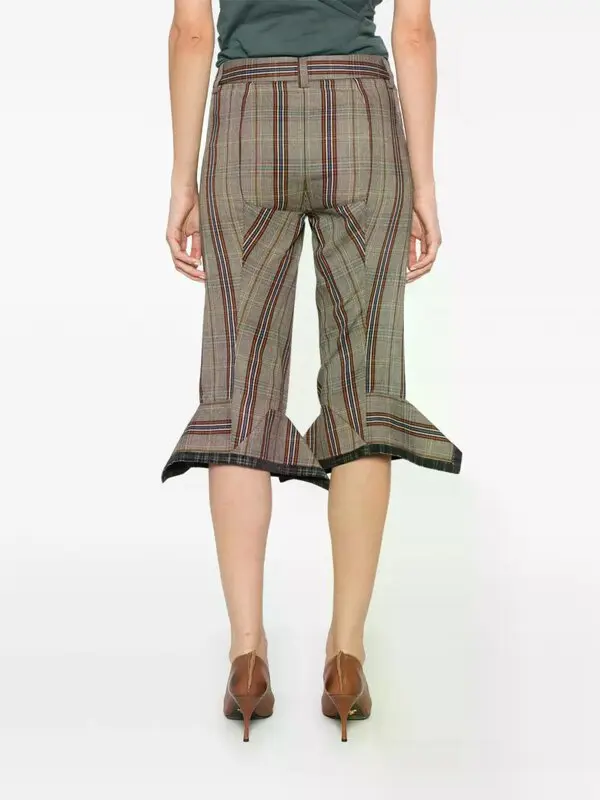 VIVIENNE WESTWOOD Checked-pattern Ruffled Crop Trousers