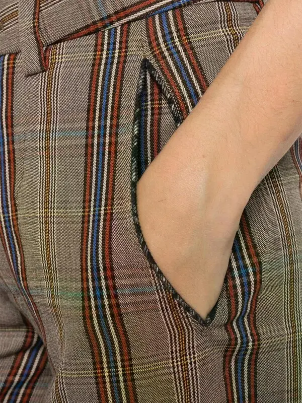 VIVIENNE WESTWOOD Checked-pattern Ruffled Crop Trousers