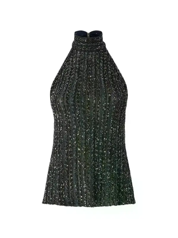 Missoni Sequin-embellished Halterneck Top - Blue