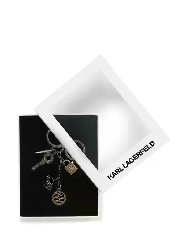 Karl Lagerfeld K/autograph Multi-charm Keychain - Silver