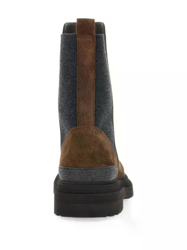 Brunello Cucinelli Monili-embellished Suede Ankle Boots