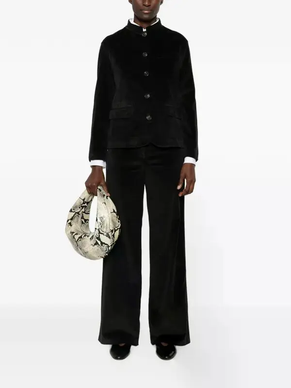 19.61 MILANO Velvet-effect Mandarin-collar Jacket