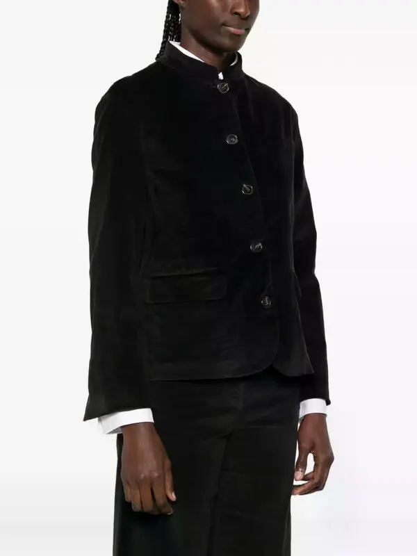 19.61 MILANO Velvet-effect Mandarin-collar Jacket