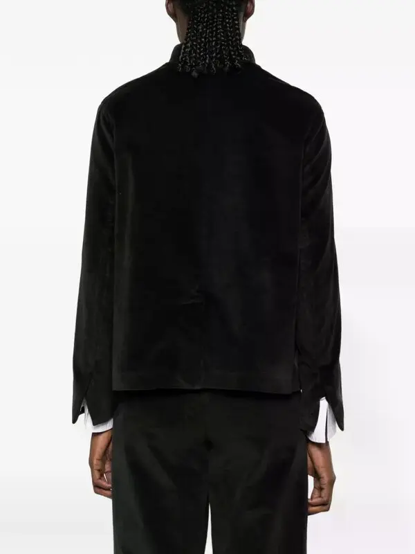 19.61 MILANO Velvet-effect Mandarin-collar Jacket
