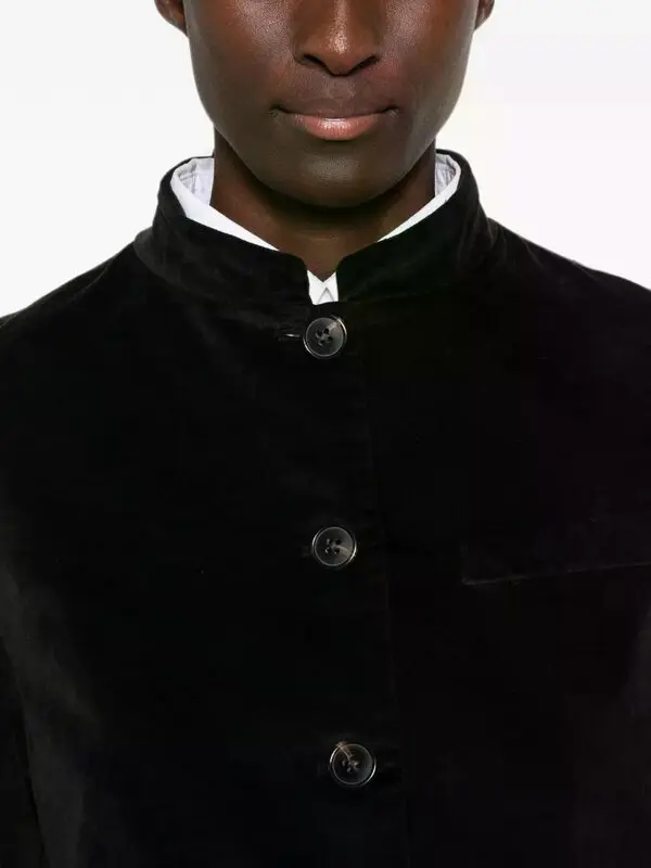 19.61 MILANO Velvet-effect Mandarin-collar Jacket