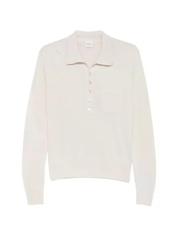 19.61 MILANO Miura Button-up Chest-pocket Polo Top - Neutrals