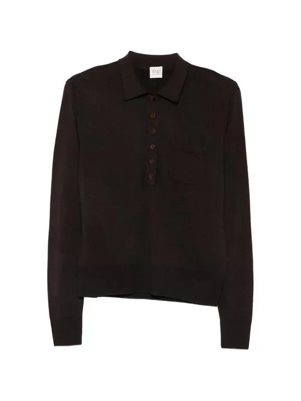 19.61 MILANO Button-down Polo Sweater - Brown