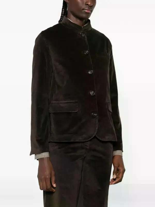 19.61 MILANO Velvet Mandarin-collar Jacket