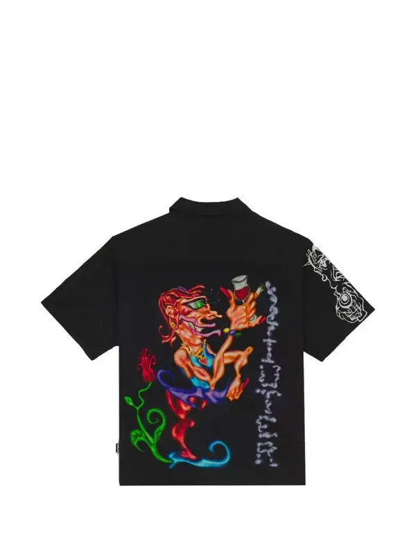 IUTER B.a.d Cuban Graphic-print Shirt - Black