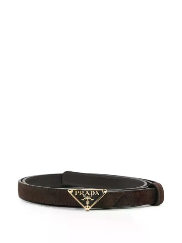 Prada Logo-plaque Belt - Brown
