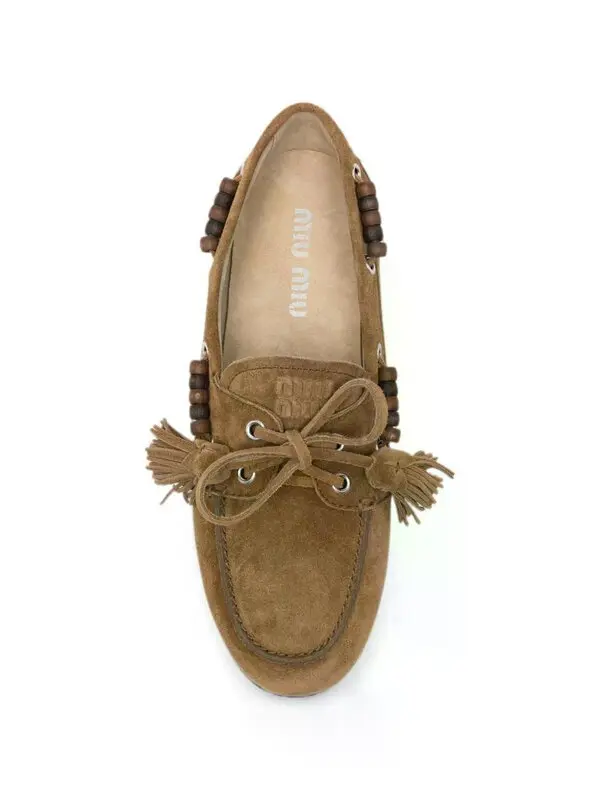 Miu Miu Tassel-detail Beaded Loafers