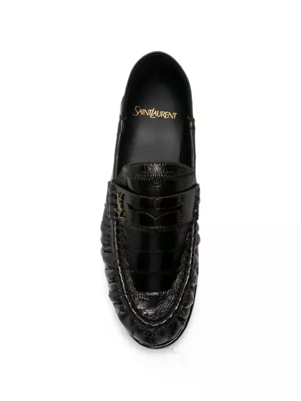 Saint Laurent Crocodile-effect Loafers