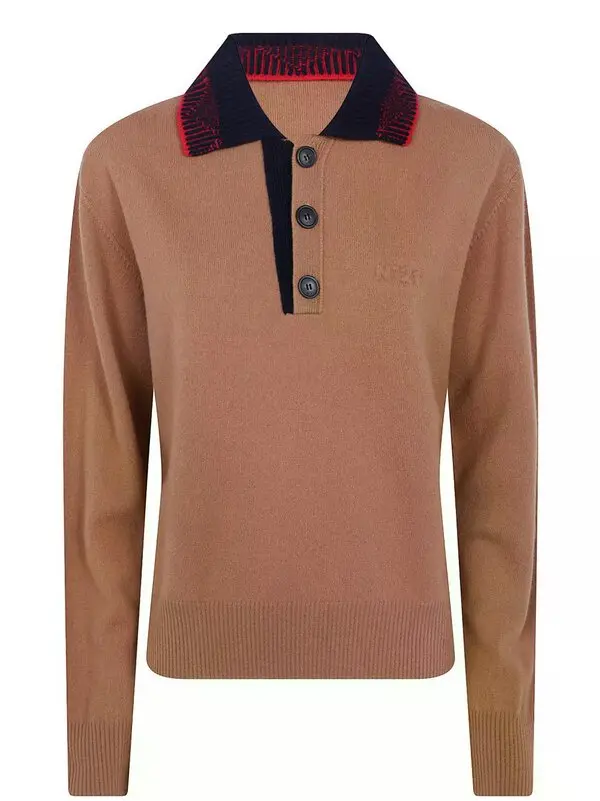 N°21 Wool Polo-collar Sweater - Brown