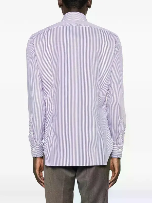 BARBA NAPOLI Striped-print Spread-collar Shirt