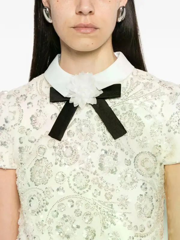 SELF-PORTRAIT Sequin Embellished Floral Mini Dress