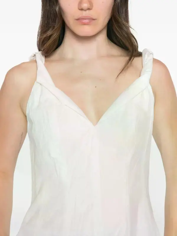 RÓHE Twisted Shoulder V-neck Sleeveless Dress