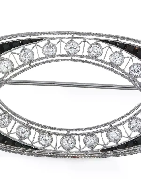 LB EXCLUSIVE Platinum Diamond And Sapphire Brooch - Silver