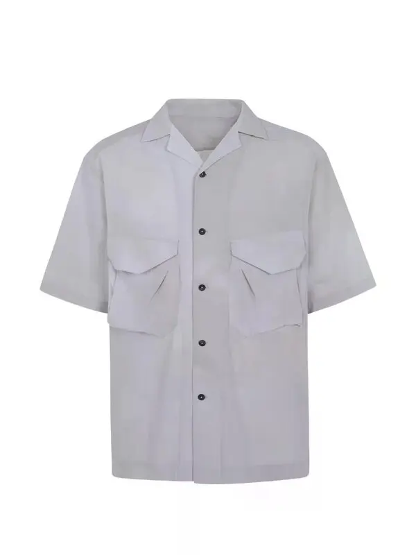 ZIGGY CHEN Short-sleeve Flap-pocket Shirt - Grey