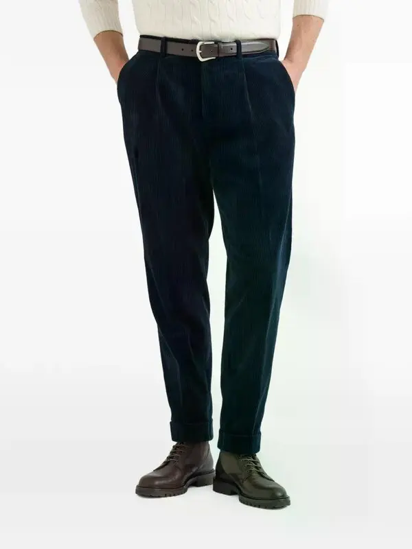 Brunello Cucinelli Garment-dyed Cotton Corduroy Pleated Trousers