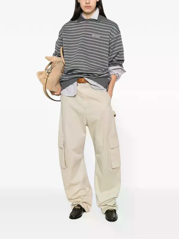 Miu Miu Striped Polo-collar Knit