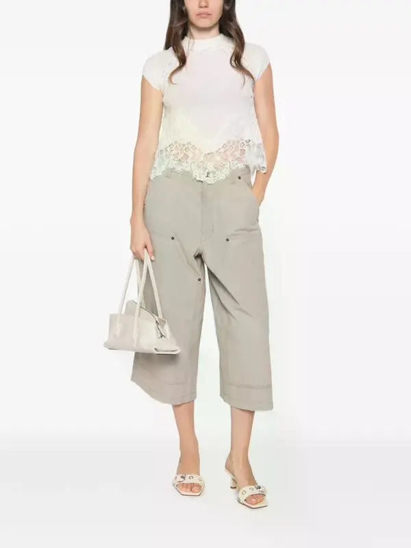 Ermanno Scervino Lace Trim Knit Top - Neutrals