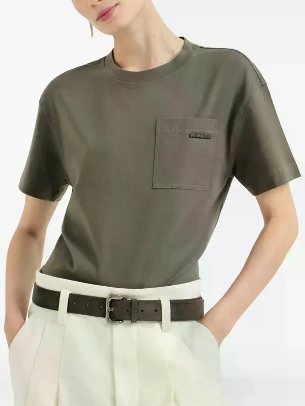 Brunello Cucinelli Cotton Jersey T-shirt With Monili Embellishment