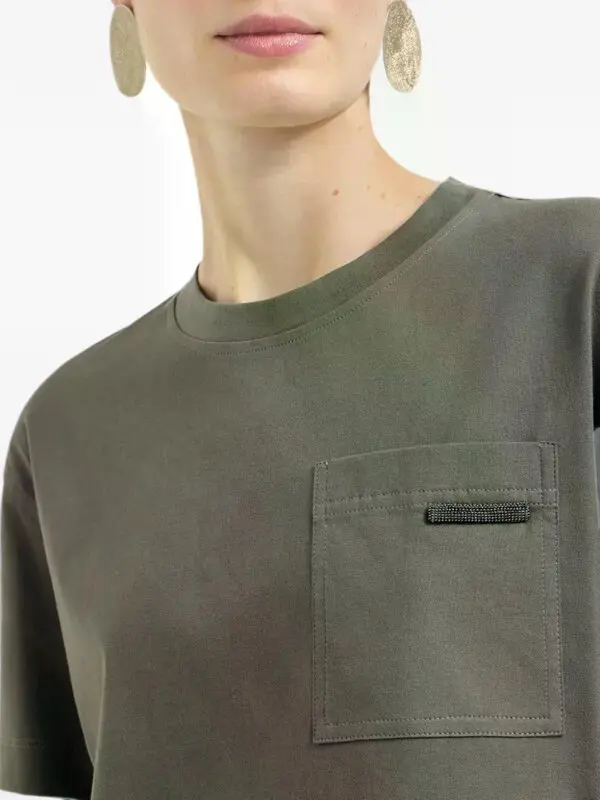 Brunello Cucinelli Cotton Jersey T-shirt With Monili Embellishment