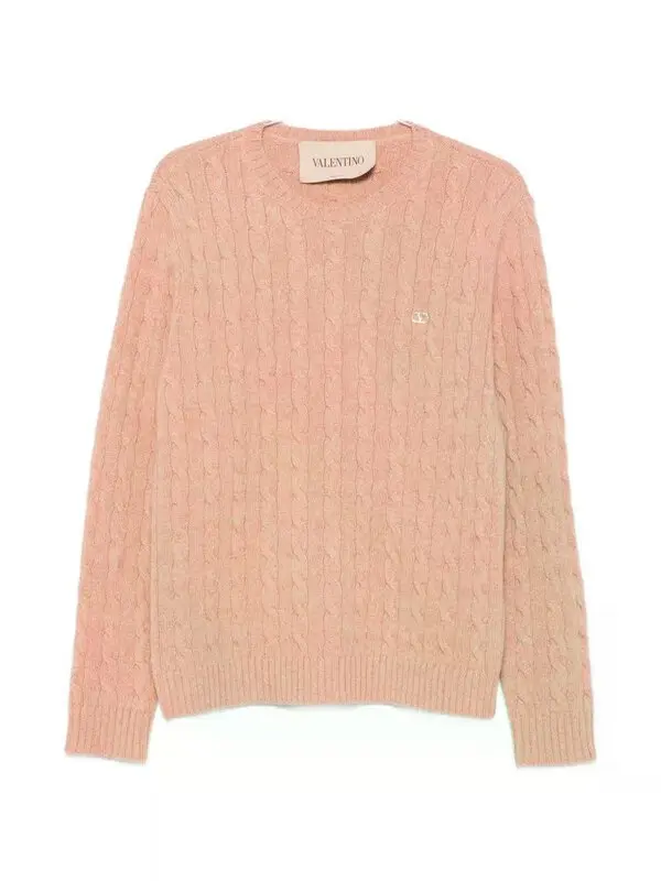 Valentino Garavani Vlogo Signature Cable-knit - Pink