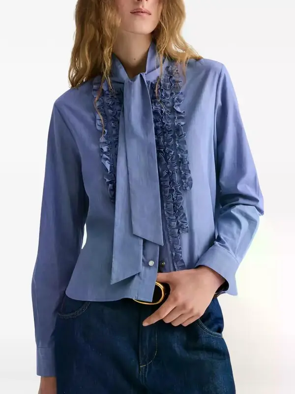 TWP Connor Ruffled Shirt - Blue