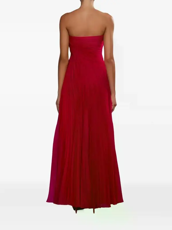 AMUR Elea Pleated Strapless Gown - Red