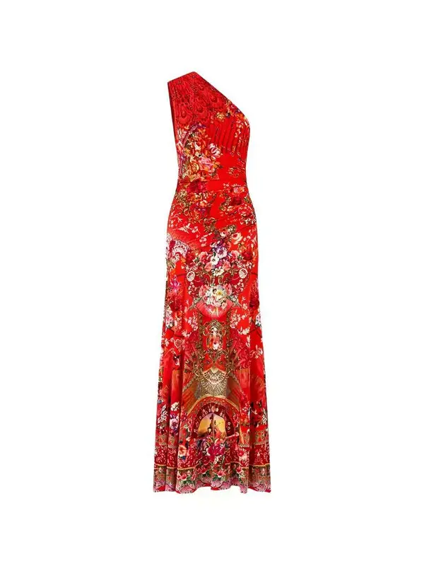 Camilla Olé Olé Gathered One-shoulder Maxi Dress - Red