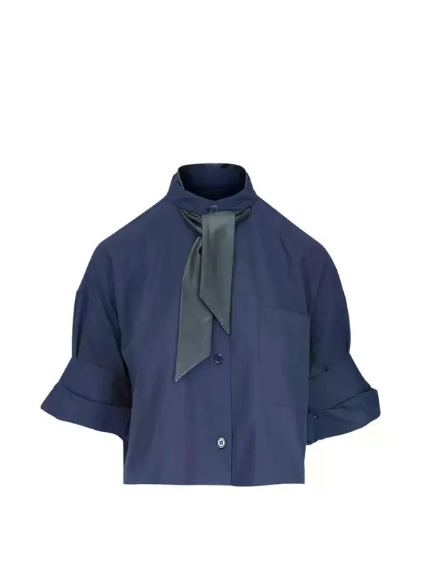 TWP Ex On Repeat Leather-tie Shirt - Blue