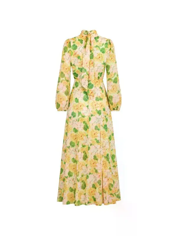 Saloni Jaclyn Floral-print Maxi Dress - Yellow