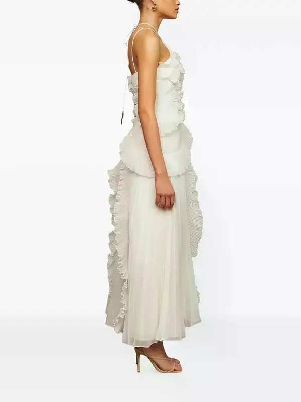 AMUR Lorelie Ruffled Halter-neck Gown