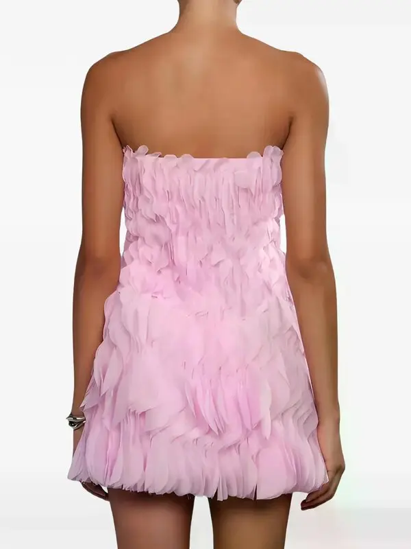 AMUR Christine Ruffled Strapless Mini Dress