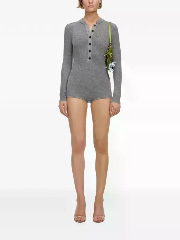 SELF-PORTRAIT Button Knit Playsuit