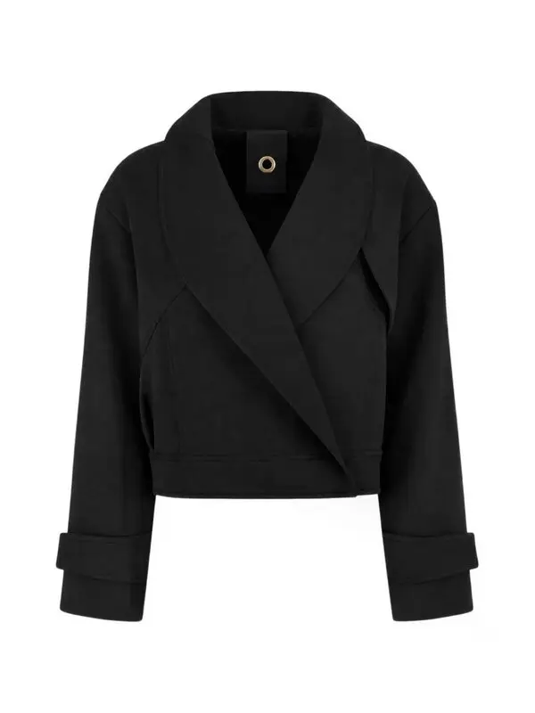 Giorgio Armani Shawl-collar Cropped Jacket - Grey