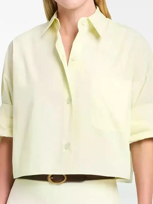 TWP Next Ex Cropped Linen Shirt - Yellow