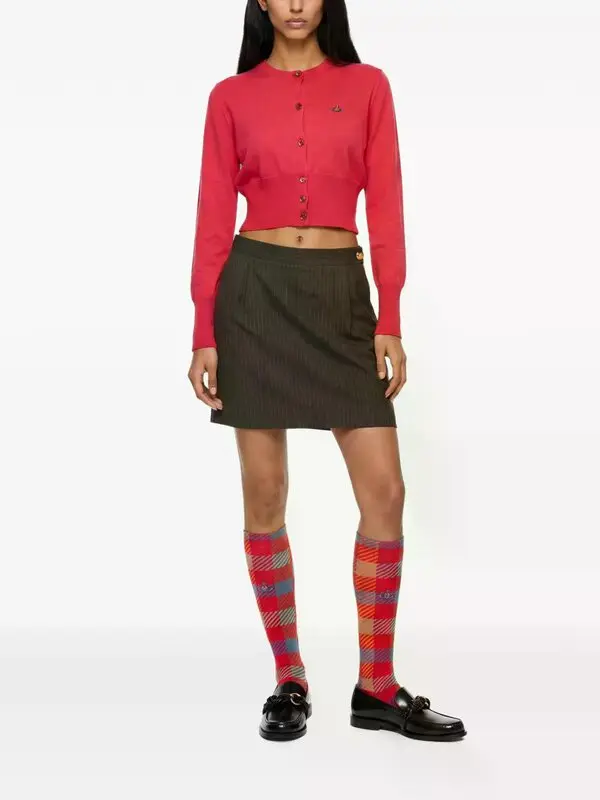 VIVIENNE WESTWOOD Orb Embroidered Cropped Cardigan