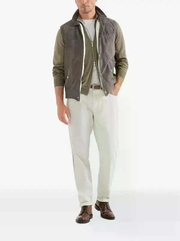 Brunello Cucinelli Cashmere And Silk Lightweight Zip-up Cardigan - Green