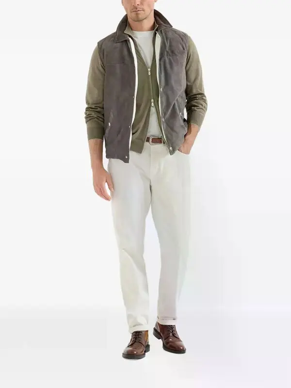 Brunello Cucinelli Cashmere And Silk Lightweight Zip-up Cardigan - Green