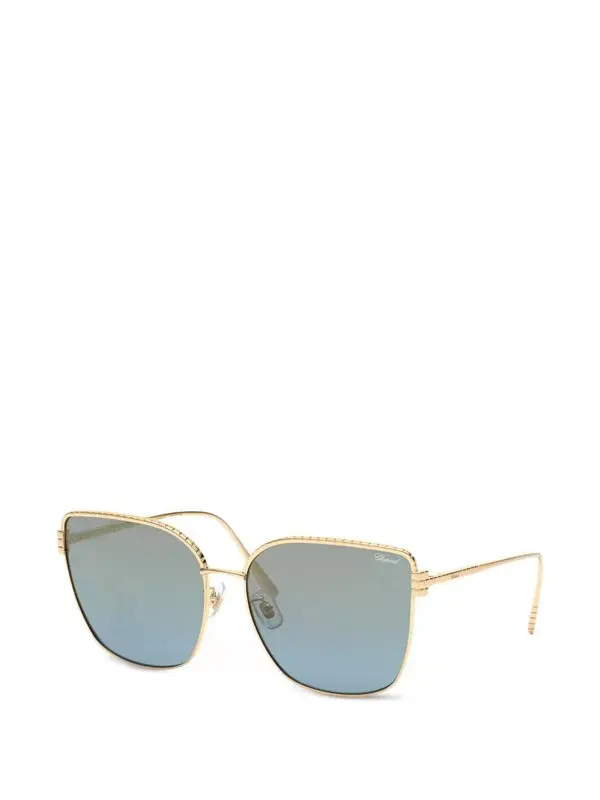 Chopard Geometric Frame Sunglasses - Gold